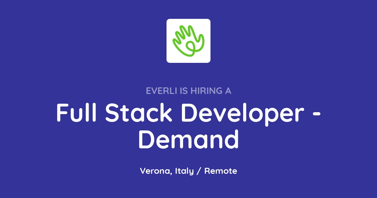 Full Stack Developer - Demand at Everli - Joblist.app Full Stack Developer - Demand at Everli - Joblist.app