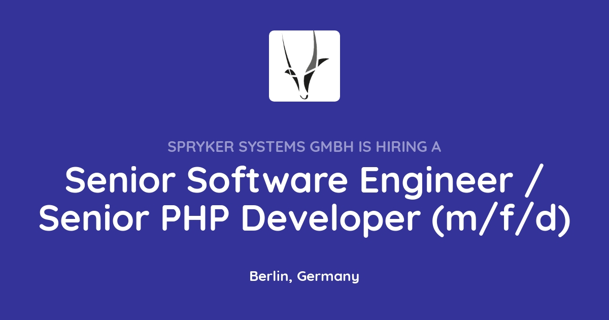 Senior Software Engineer / Senior PHP Developer (m/f/d) at Spryker ...